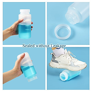 Hoolerry 20 Pcs Plastic Sample Bottles 16oz/ 500ml Laboratory Grade Polypropylene Wide Mouth Reagent Bottles Clear Liquids Storage Bottles with Lids Leak Proof Containers for Lab Classroom