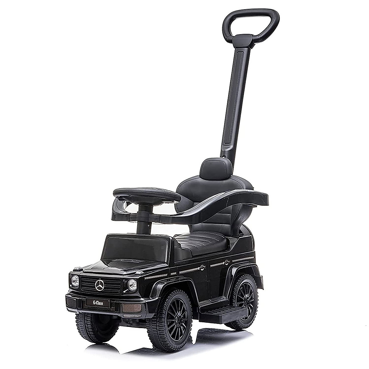 Best Ride On Cars 3 In 1 Mercedes G-Wagon Push Car for Toddlers 1 to 3 Years Old, Kids Outdoor Stroller with Music, Horn Sounds, and Handle, Realistic Driving Experience, Black