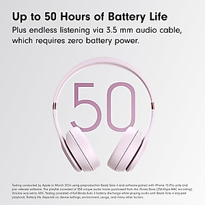 Beats Solo 4 - Wireless Bluetooth On-Ear Headphones, Apple & Android Compatible, Up to 50 Hours of Battery Life - Cloud Pink (Renewed Premium)
