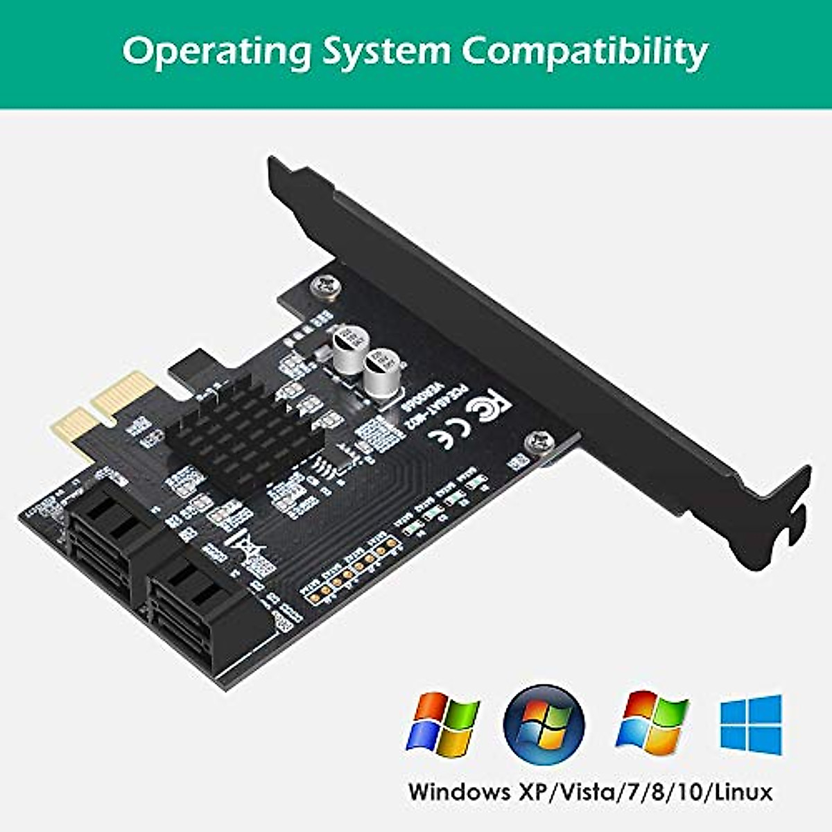 MZHOU PCIE 2.0 X 1 to SATA 4 Port Adapter Card Marvell Chipset Without Raid for Ipfs Mining and Adding Sata 3.0 Devices