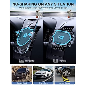 Xooec Car Phone Holder Mount, [Horizontal & Vertical Vents Friendly] Universal Stable Air Vent Cell Phone Car Mount with Metal Hook Clip for iPhone 14 13 12 11 Pro Max Samsung Galaxy Note S21 Ultra