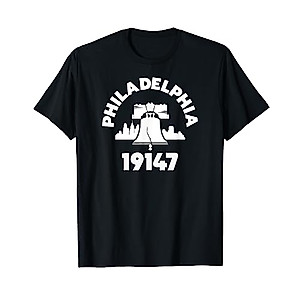 Philly Neighborhood 19147 Zip Code Philadelphia Liberty Bell T-Shirt