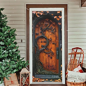 Burbuja Halloween Door Decoration Door Cover, Stretch Fabric Backdrop Door Porch Covers for Home Party Holidays Decoration, 32x79 in