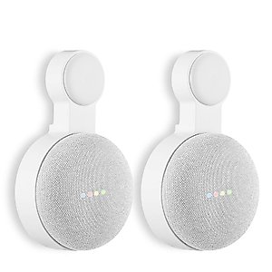Caremoo Google Home Mini Wall Mount Holder, Space-Saving Design AC Outlet Mount, Perfect Cord Management for Google Home Mini Voice Assistant 2 Pack(White)…
