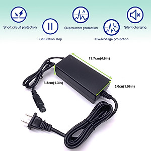 UAUSE 3 Prong 42V Charger, Suitable for 36V Pocket Mod Sports Mod Lithium Batteries Charger, for Replacing 36V Electrical Equipment Chargers