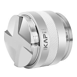 IKAPE Coffee Products, 53mm Coffee Distributor & Hand Tamper, Adjustable Depth Espresso Distributor Fits All 53mm Espresso Portafilter, Compatible with 54MM Breville Bottomless Portafilter (Silver)