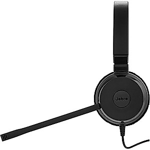 Jabra Evolve 20 UC Stereo Wired Headset / Music Headphones (U.S. Retail Packaging), Black
