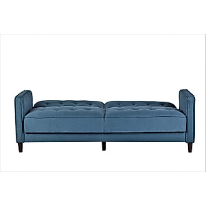 US Pride Furniture Square Arm Sofa Bed Sofabed, Ocean Blue