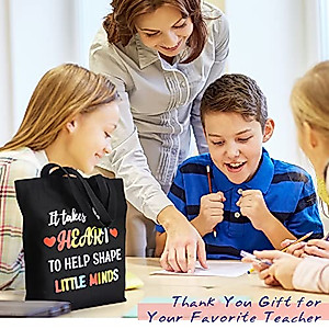 4 Pcs Teacher Appreciation Gift Teacher Canvas Tote Bag (Adorable Style)