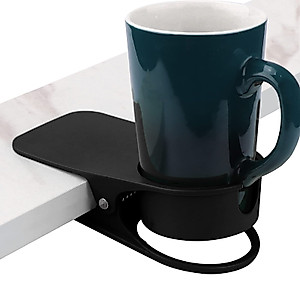 Kalolary Drinking Cup Holder Clip- Chair and Table Bottle Cup Stand The DIY Glass Clamp Storage Saucer Clip Water Coffee Mug Holder Saucer Clip Design for Home & Office, Black
