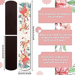 30 Pcs Magnetic Bookmarks Flowers Magnet Page Markers Pretty Bookmarks for Book Lovers Magnet Bookmark Clips Assorted Book Markers Set for Women Students Reading Office, Floral Style 2.3 x 0.8 Inches