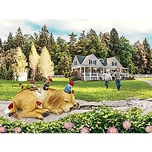 By Mark & Margot Gnome Fairy Statue Garden Decorations Sleeing Dog Gnomes Faires Outside Or Inside Home Decore