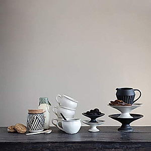 Creative Co-Op 14 oz. Stoneware, Reactive Glaze, Matte Black Finish Pitcher, 4.5"