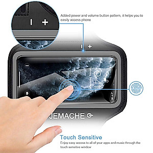 iPhone 15 Pro Max, 14 Pro Max, 15 Plus Armband, JEMACHE Gym Running Workouts Arm Band for iPhone 15/14 Plus, 15/14/13/12/11 Pro Max, Xs Max (Black)