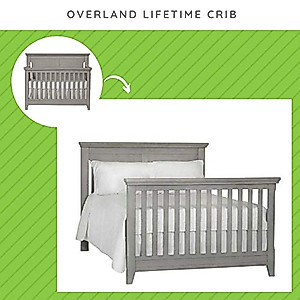 Full-Size Conversion Kit Bed Rails for Baby Cache Cribs | Multiple Finishes Available (Ash Gray)