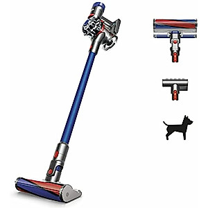 Dyson - V7 Fluffy Hardwood Cord-Free Stick Vacuum - Iron/Blue (Renewed)