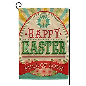 My Little Nest Seasonal Garden Flag Vintage Happy Easter Double Sided Vertical Garden Flags for Home Yard Holiday Flag Outdoor Decoration Farmhouse Banner 12"x18"