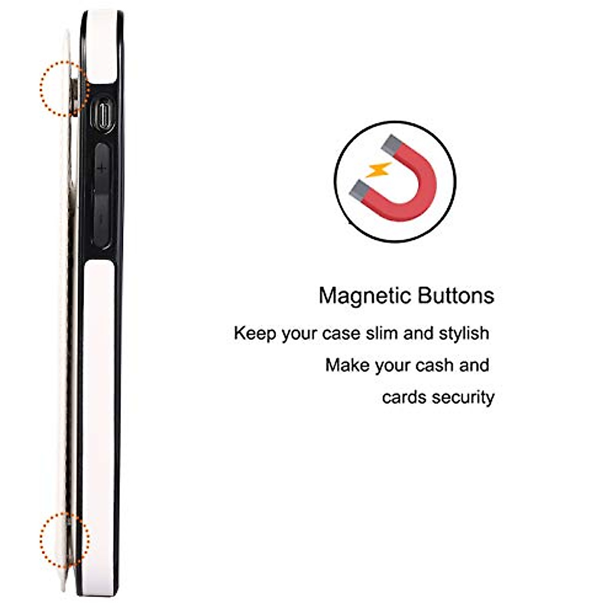 JOYAKI Wallet Case Compatible with iPhone 12 Pro/12,Slim Protective case with Card Holder,Premium PU Leather Kickstand Card Slots Case with a Screen Protective Glass for iPhone 12pro/12(6.1")-White