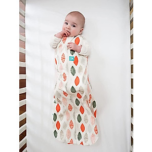 ergoPouch 0.2 tog Baby Sleep Sack 3-6 Months - Baby Sleeping Sack for Warm & Cozy Nights - Cocoon Swaddle Sack Baby Keeps Calm & Relaxed - Baby Sleeping Bag Regulate Body Temperature (Blush Leaf)