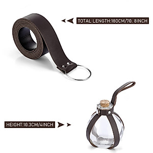 Women Renaissance Accessories Medieval Leather Belt Pouch Cork Potion Bottle Witch Wizard Waist Corset Halloween Costume(S,Brown)