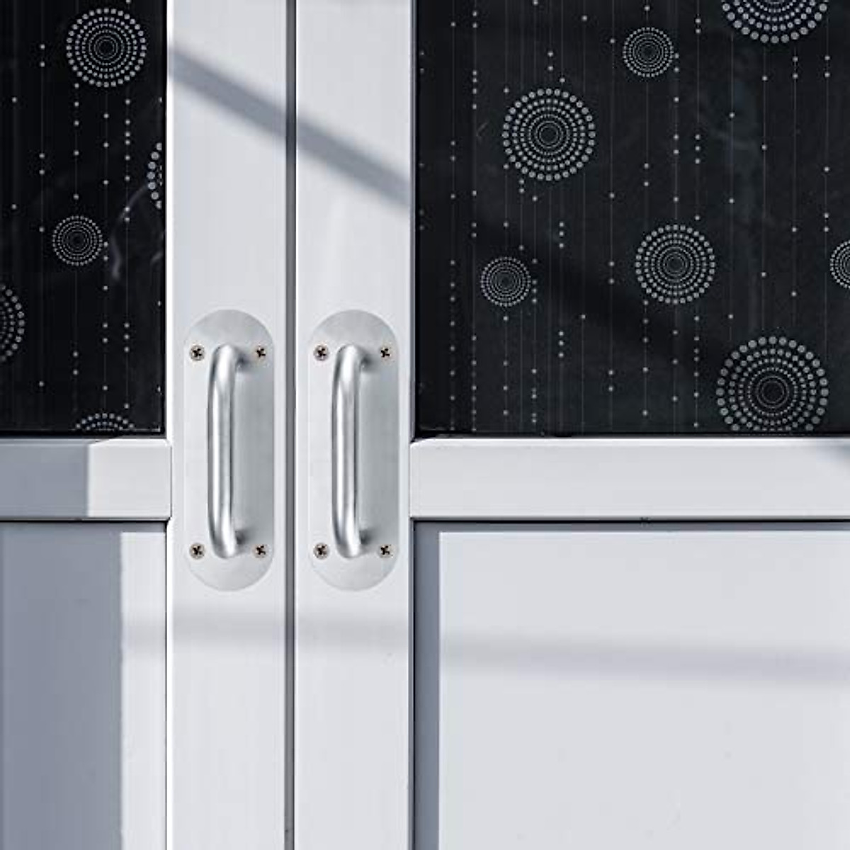 2 Pcs Stainless Steel Push Pull Door Handles, Barn Door Pull Push Sliding Door Handles with Back Plates for Kitchen Wardrobe Cupboard Cabinet Closet Shed Gate Door Handles - 200x65mm/7.9x2.6inch