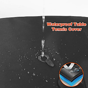 Ping Pong Table Cover Outdoor Waterproof Table Tennis Cover Folding Table Tennis Cover 72.8 x 65 x 27.5 in Black