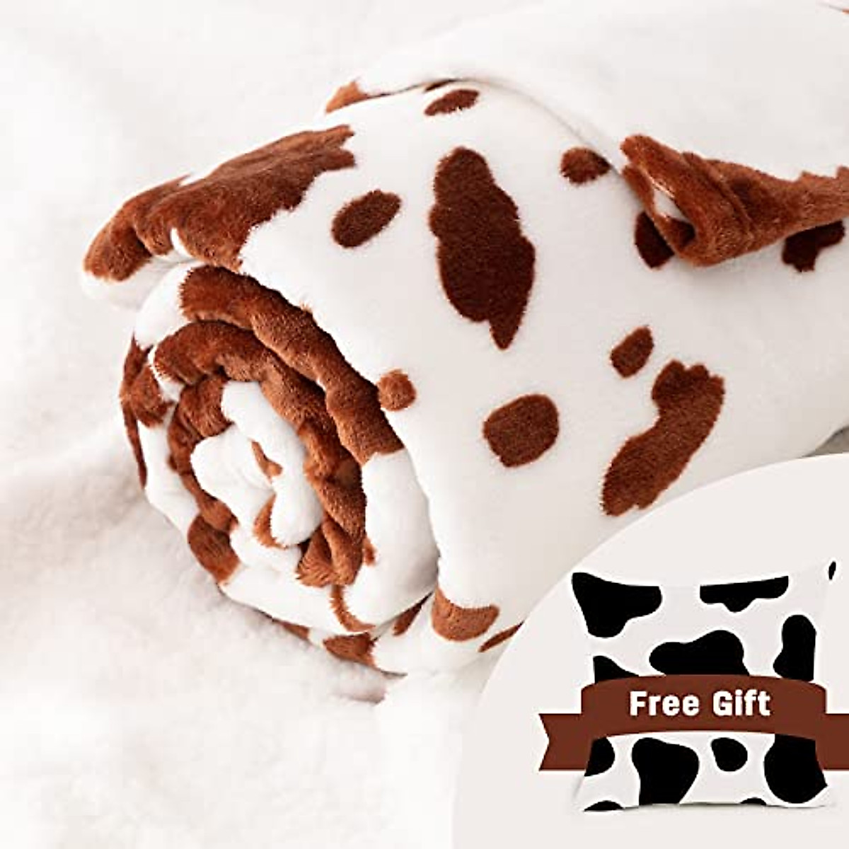 LAGHCAT Cow Blanket, 50"x60" Super Soft Flannel Cow Throw Blanket for Kids Adults, Suitable for Room Decor, Lightweight Travel Blanket, Cozy Plush Can Keep You Warm All The Time.