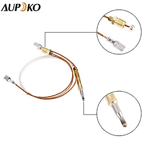 Aupoko Universal Thermocouple Patio Heater Parts, 350 mm Outdoor Heater Replacement Parts M8 x 1 End Connection Nuts Thermocouple 0.4 Meters Length M6 x 0.75 Head Thread 4.8 mm/ 0.19'' Flat Terminal