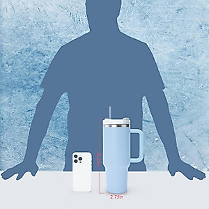 UnowYi 40 oz Tumbler With Handle and Straw Lid, Stainless Steel Vacuum Insulated Tumbler, Travel Mug Straw Covers Cup for Water, Iced Tea or Coffee, Smoothie, Gifts for Women Men