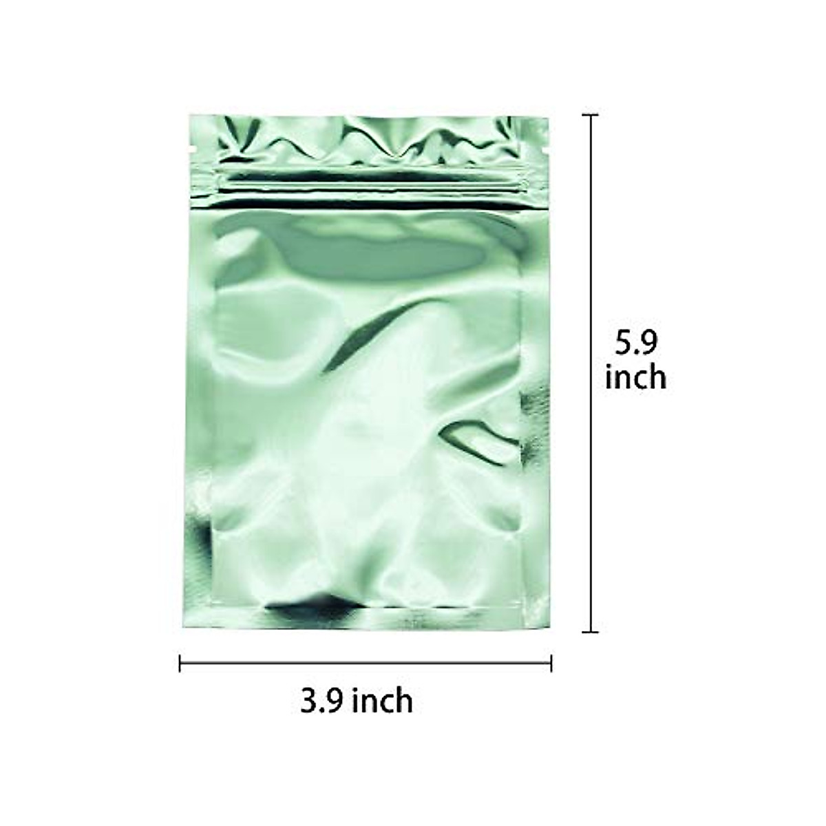 100 Counts Resealable Smell Water Proof Bags Foil Pouch Bag Flat Ziplock Bag with Clear Window for Party Favor Food Storage Gifts Bags Goodie Bag Green 4 x 6 Inches