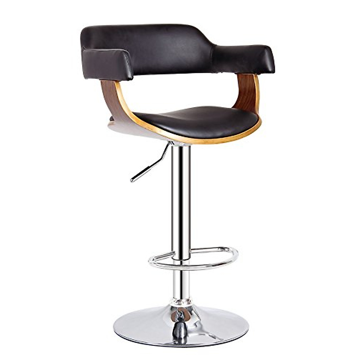 AC Pacific Bar Stool, Modern Adjustable Barstool with Full 360° Swivel Motion and Hydraulic Lift, Adjust Seat Height Range from 24" to 32", for Kitchen Counter or Bar Tables