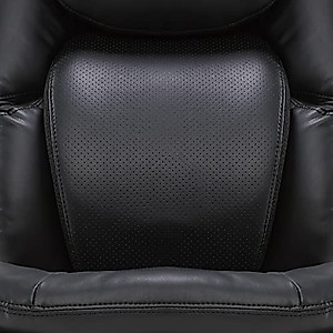 Elle Decor Anniston Wellness by Design Mid Office AIR Lumbar Technology, Ergonomic Computer Chair with Lower Back Support, Bonded Leather, Black