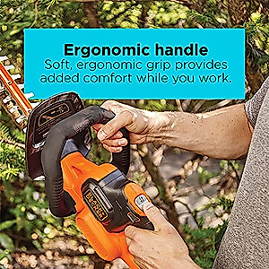 BLACK+DECKER 40V MAX* Cordless Hedge Trimmer with POWERCOMMAND Powercut, 24-Inch (LHT341FF)