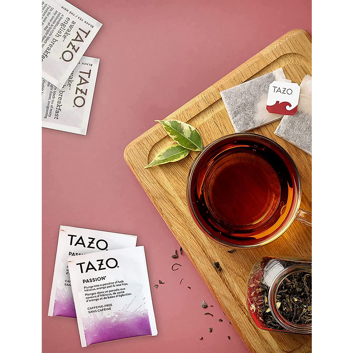 Eva's Gift Universe, Tazo Tea Bags Sampler Variety in Bamboo Tea Bag Organizer (80 Count) 16 Different Flavors Gifts for Parents Mom Dad Tea Lovers Couples