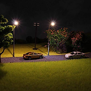 EC100 12PCS 1:87 HO Scale Model Lighted Car with 12V LED Head and Rear Lights Layout