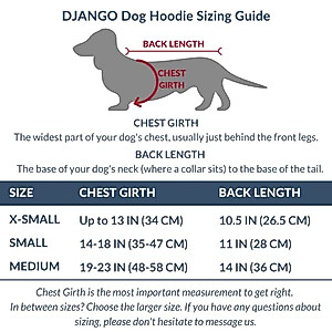 DJANGO Dog Hoodie and Super Soft and Stretchy Sweater with Elastic Waistband and Leash Portal (Medium, Black)