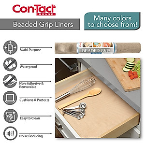 Con-Tact Brand Beaded Grip Durable Adhesive Non-Slip Shelf and Drawer Liner, 12" x 5', Taupe