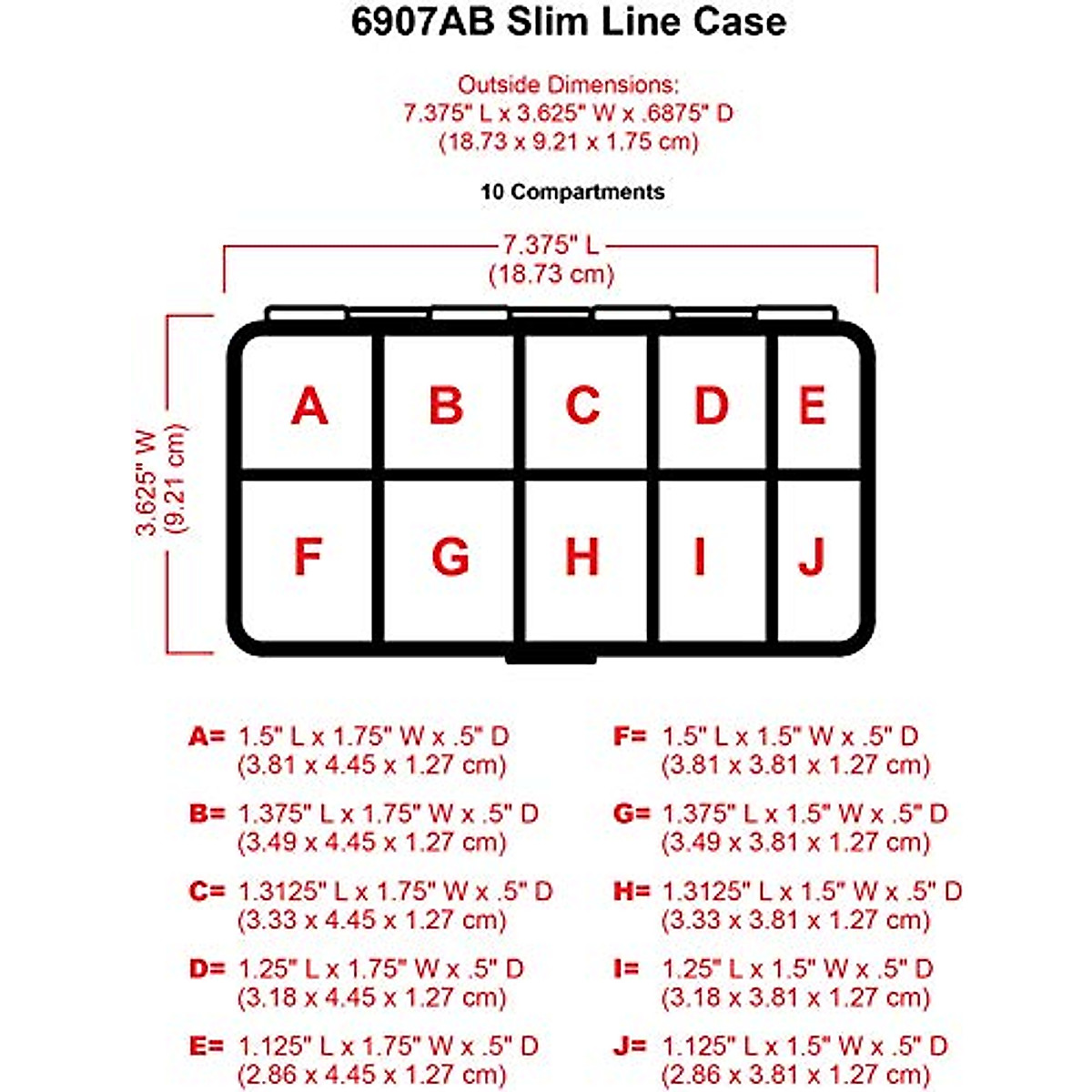 ArtBin 6907AB Slim Line 10 Compartment Small Art & Craft Organizer, [1] Plastic Storage Case, Clear
