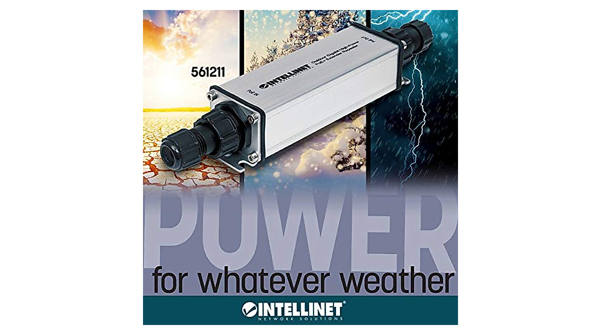 Intellinet Outdoor Gigabit PoE+ Extender - IP65 Waterproof Repeater