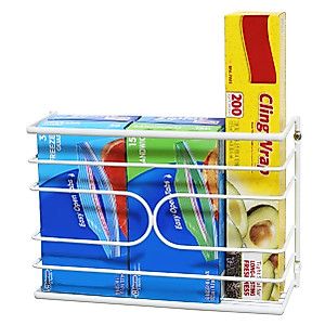 DecoBros Wall Door Mount Kitchen Wrap Organizer Rack, White