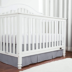 Pleated Crib Bed Skirt, 800TC 100% Egyptian Cotton, Nursery Crib Toddler (28” x 52” x 14’’) Bedding Skirt for Baby Boys or Girls - Silver