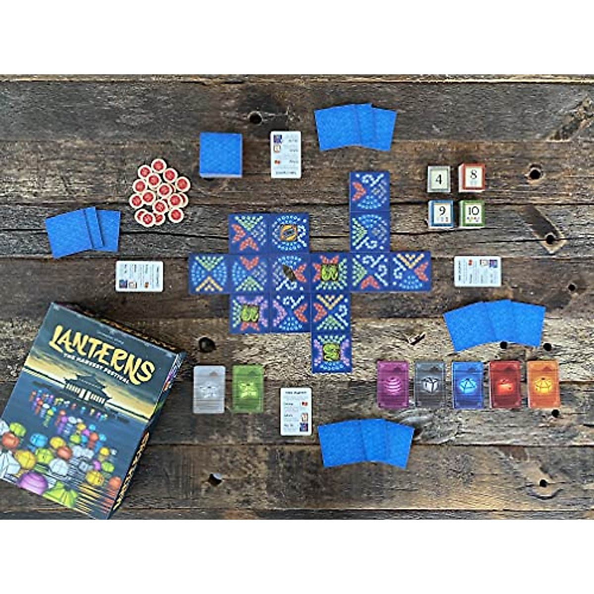 Renegade Game Studios Lanterns: The Harvest Festival, Fast Paced Card Game Set, 2-4 Players, 30 Min Playing Time, Place Tiles to Adorn The Palace Lake with Floating Lanterns, Earn The Most Honor Before The Festival Begins