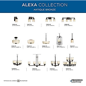 Alexa Collection 5-Light Etched Umber Linen with Clear Edge Glass Modern Chandelier Light Antique Bronze