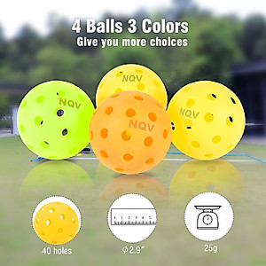 NQV Pickleball Net,22ft Full Court Size Regulation Pickleball Net Portable Outdoor Backyard Driveway Indoor+Weather Resistant Metal Frame Stand+4 Pickleballs+ Duffle Bag+ Chalks