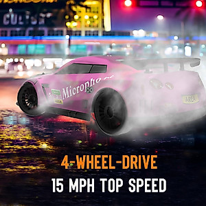 RACENT RC Drift Car - 1:14 Scale 4WD 15MPH Fasr Remote Control Toy for Boys Kids Adults with Drifting & Racing Tires, 2 Rechargeable Batteries (Pink)
