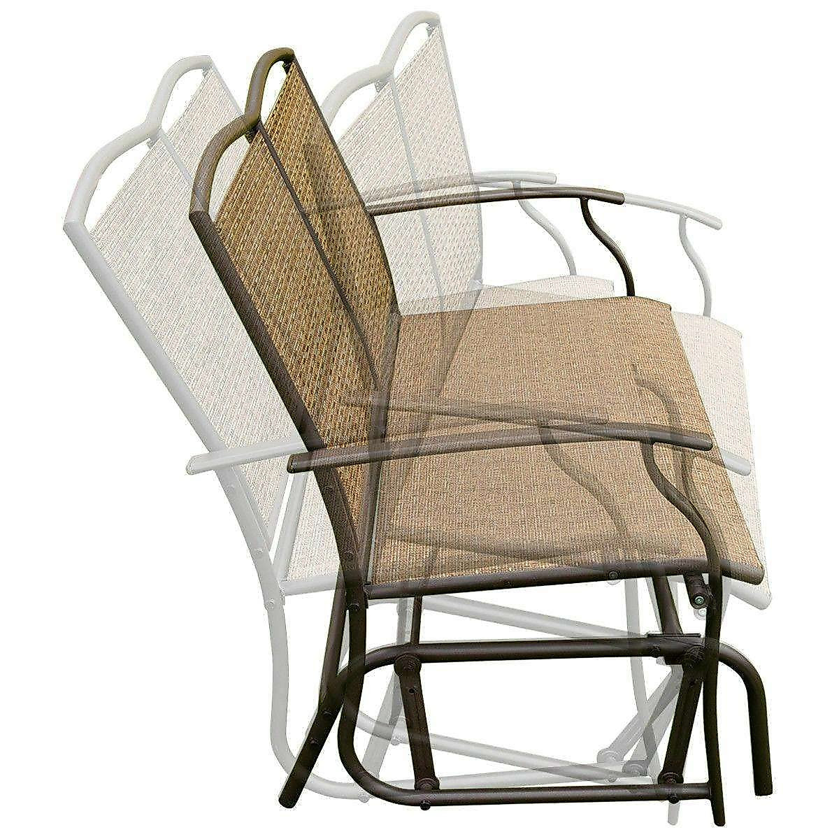 UYSB Patio Rocking Bench 2 Person Chair w/Armrest Loveseat Backyard Chair Rocking Chair Rocker Chair Rocker Camp Chair Rocker Recliner Rocking Camp Chair Rocking Chairs Outdoor Rocking c