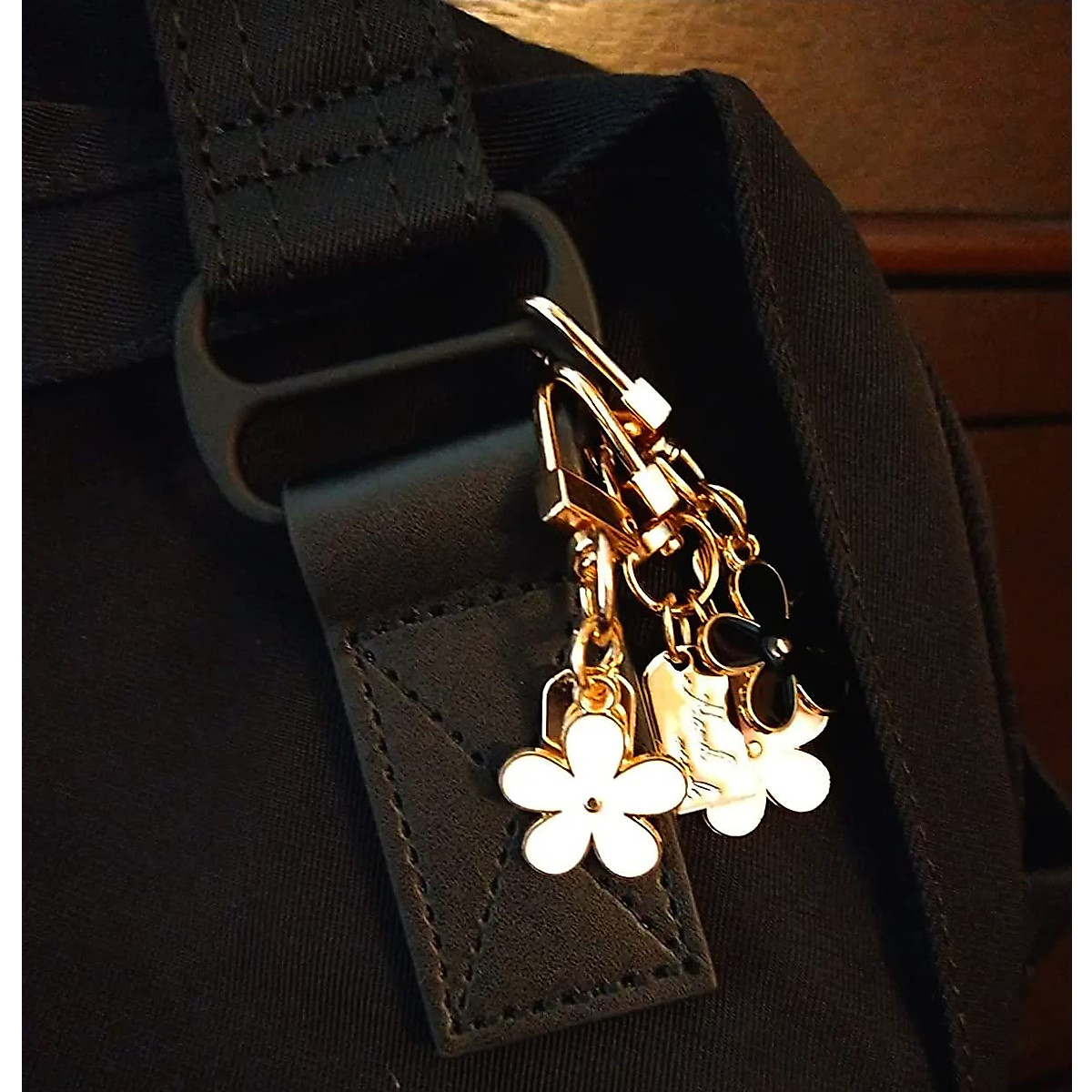 3 Pack Handbag Charms Flower Keychains for Women Enameled Keychain, Cute Accessories for Girl's Backpack, Car Key, Handbag, Purse