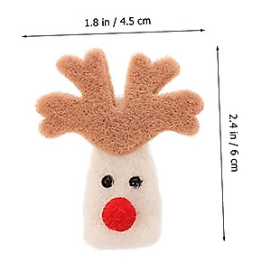Christmas Felt Ornament Kit 6 Pcs Felt Elk Home Decoration Mini Accessories Miniture Decoration Knitted Doll Christmas Xmas Felt Knitted Santa DIY Handmade Decoration Apparel