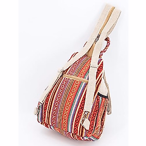 Unique design Mushroom Embroidery Himalaya Hemp Hippie Backpack Festival Backpack FAIR TRADE Handmade with Love. (NATURAL HEMP)