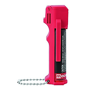 Mace Brand KeyGuard Mini Pepper Spray, Black – Accurate 5’ Powerful Pepper Spray Keychain for Women & Men – Refillable Mace Spray, Self Defense Flip-Top Safety Cap for Fast Access – Easy to Use